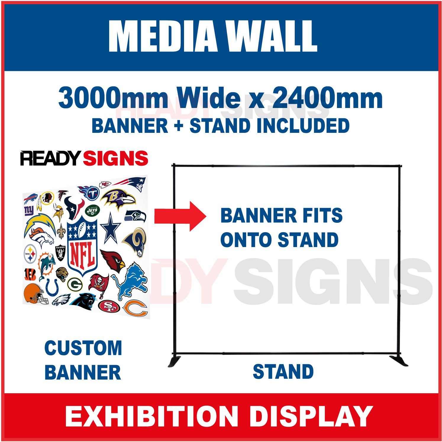 Media Wall - Large - backdrop for press conferences, interviews, trade ...