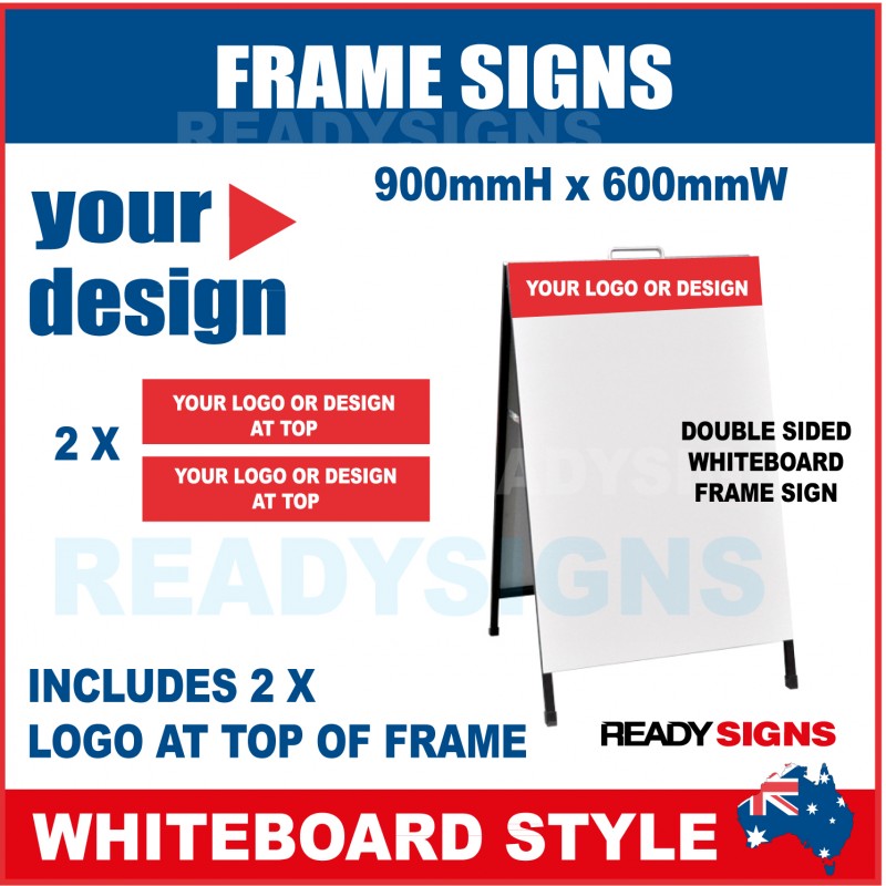 Frame Sign Whiteboard - 600mm x 900mm