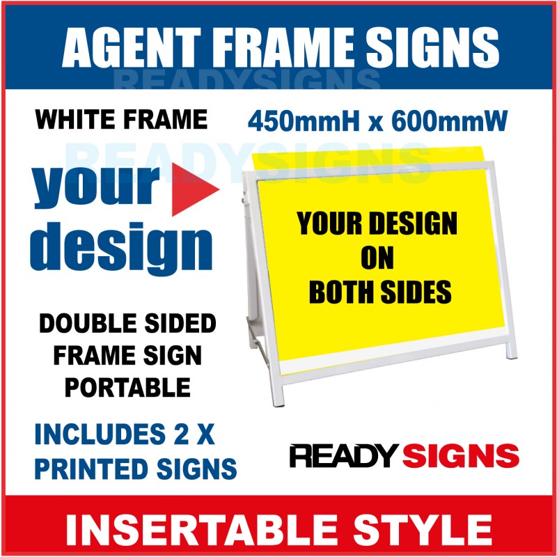 Frame Sign Agent - 450mmH x 650mmW - Insertable