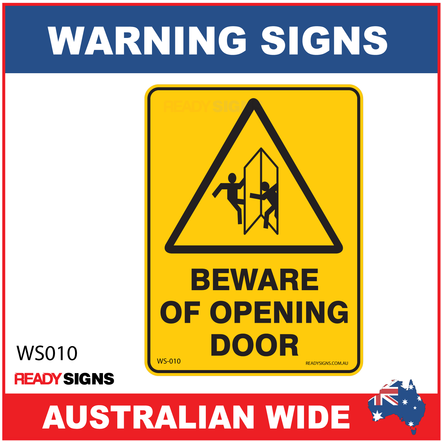 Warning Sign - WS010 - BEWARE OF OPENING DOOR