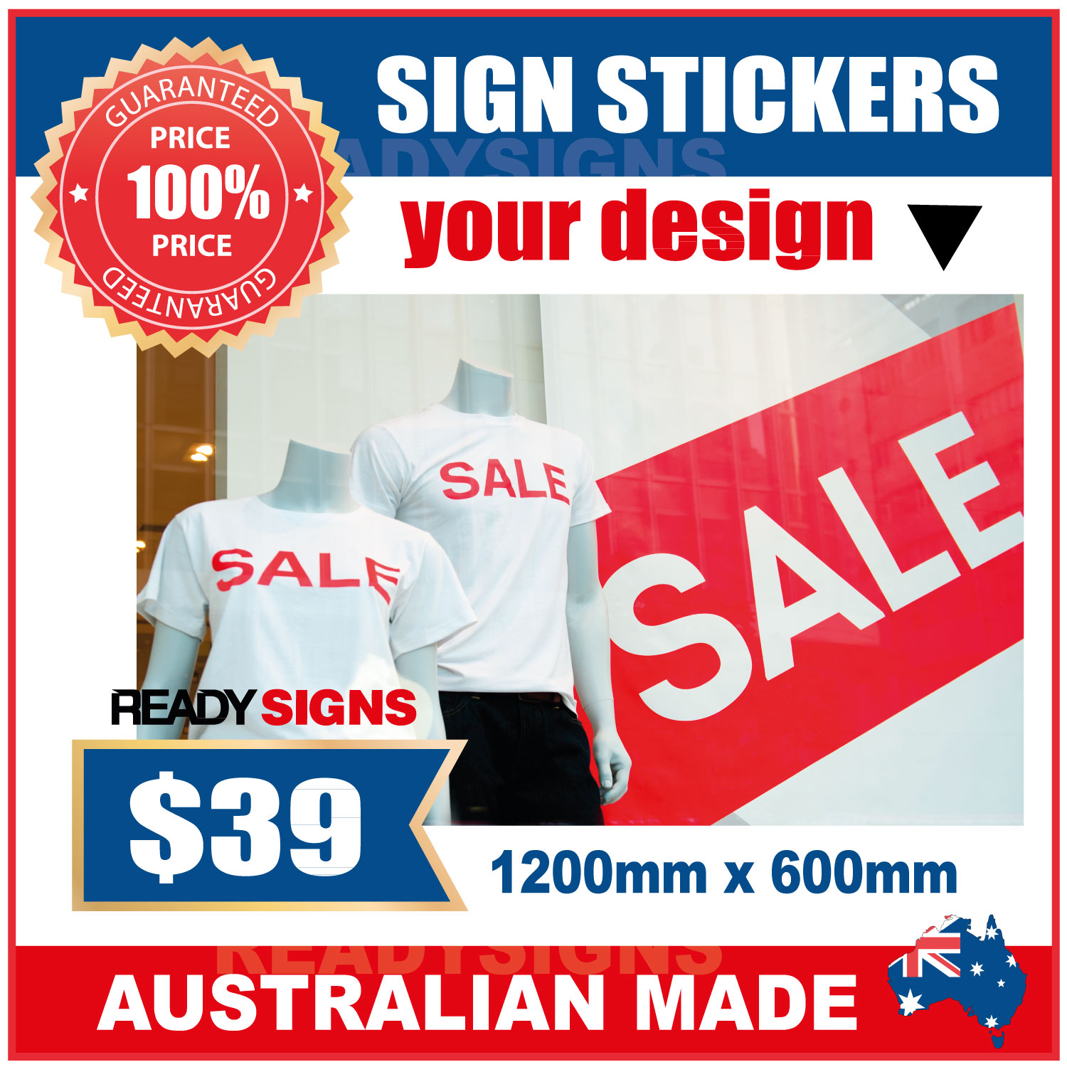 Custom Sticker 600mmH x 1200mmW