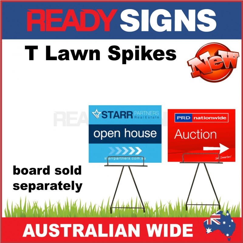 T Lawn Spike - Metal Sign Frame for Corflute Signs
