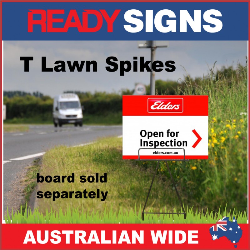 T Lawn Spike - Metal Sign Frame for Corflute Signs