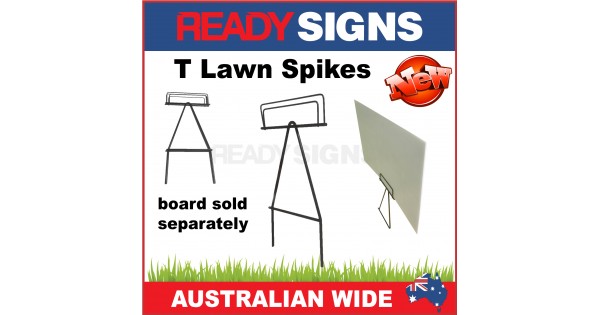 T Lawn Spike - Metal Sign Frame for Corflute Signs