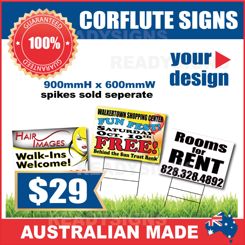Corflute Sign 900mmH x 600mmW