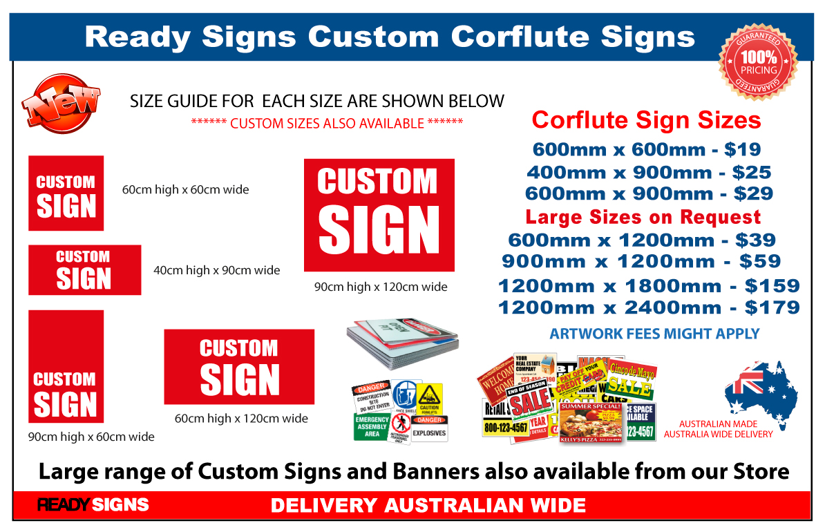 Corflute Sign 900mmH x 600mmW